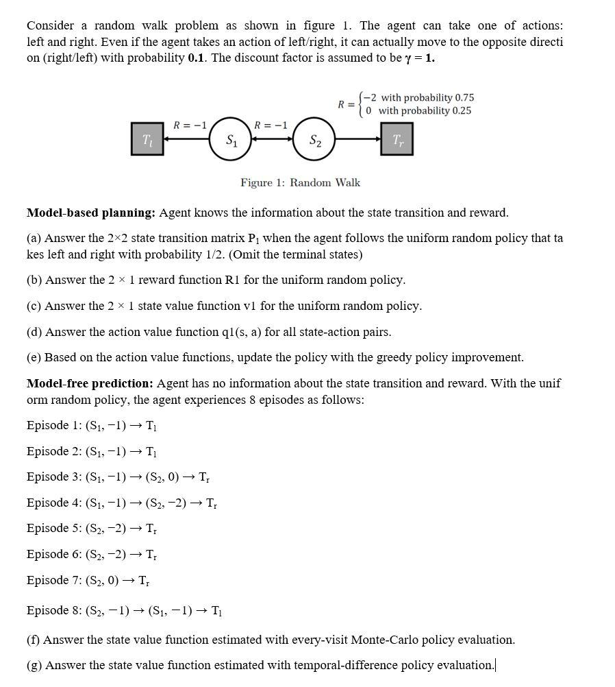 Consider a random walk problem as shown in figure 1. | Chegg.com