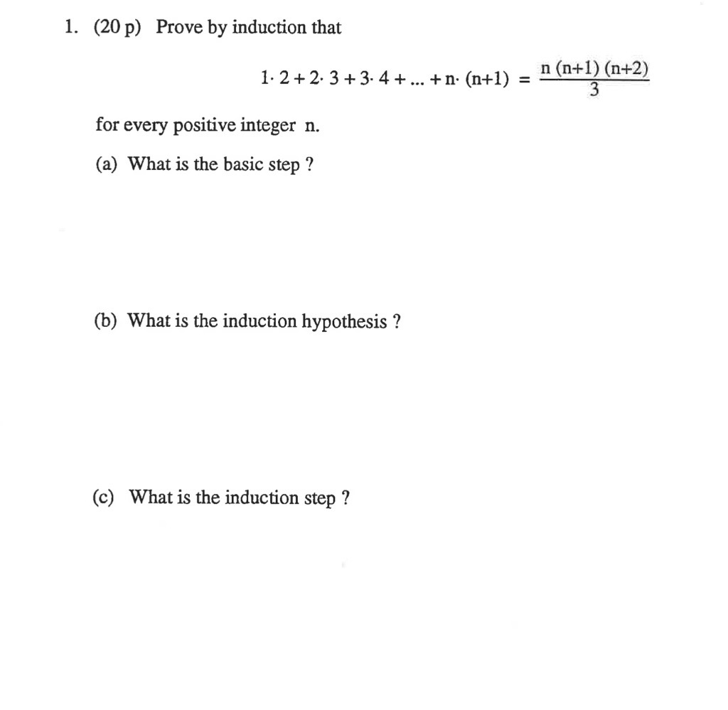 Solved 1. (20 p) Prove by induction that | Chegg.com
