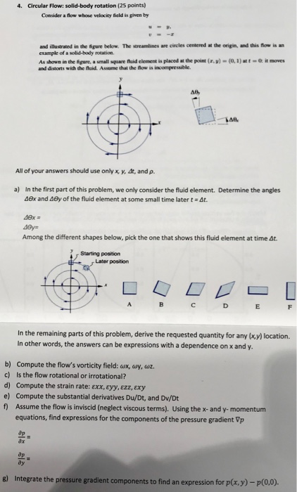 Solved 4. Circular Flow: solid-body rotation (25 points) | Chegg.com