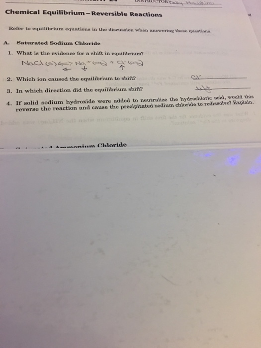 Solved Chemical Equilibrium-Reversible Reactions Refer to | Chegg.com