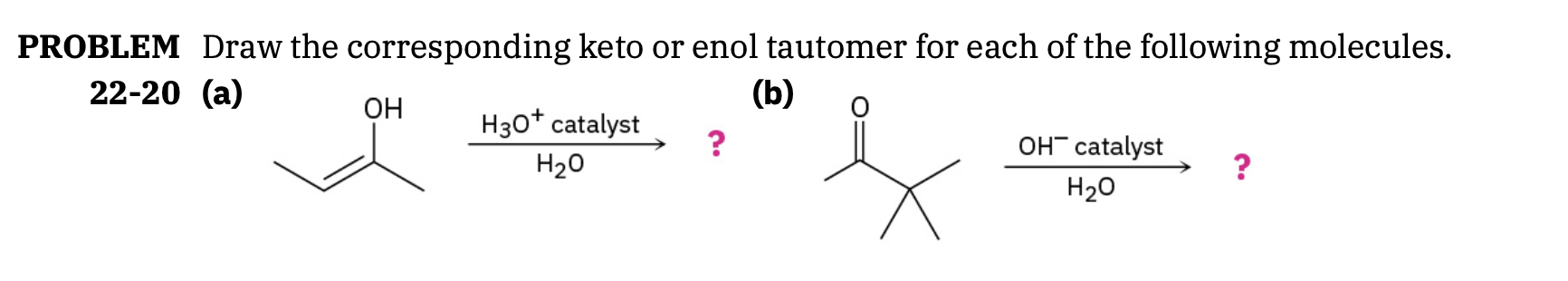 Solved PROBLEM Draw the corresponding keto or enol tautomer | Chegg.com
