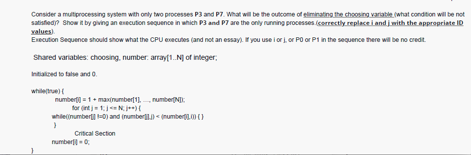 Consider a multiprocessing system with only two | Chegg.com
