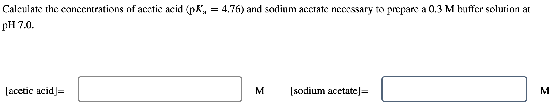 Solved Calculate the concentrations of acetic acid | Chegg.com
