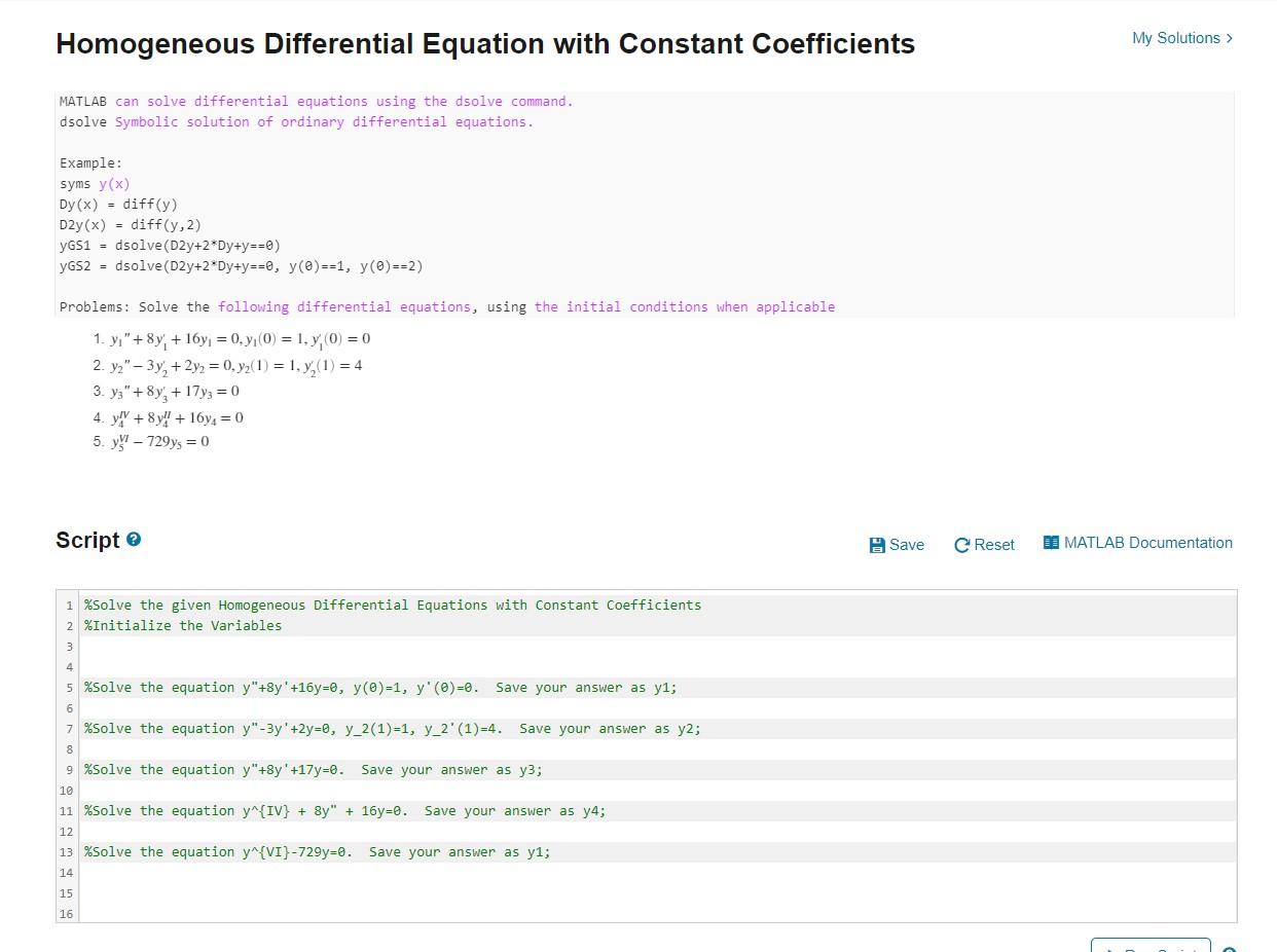 Solved Homogeneous Differential Equation with Constant | Chegg.com