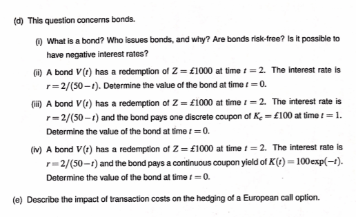 2. (a) Consider the case of a chooser option VC,P.1) | Chegg.com