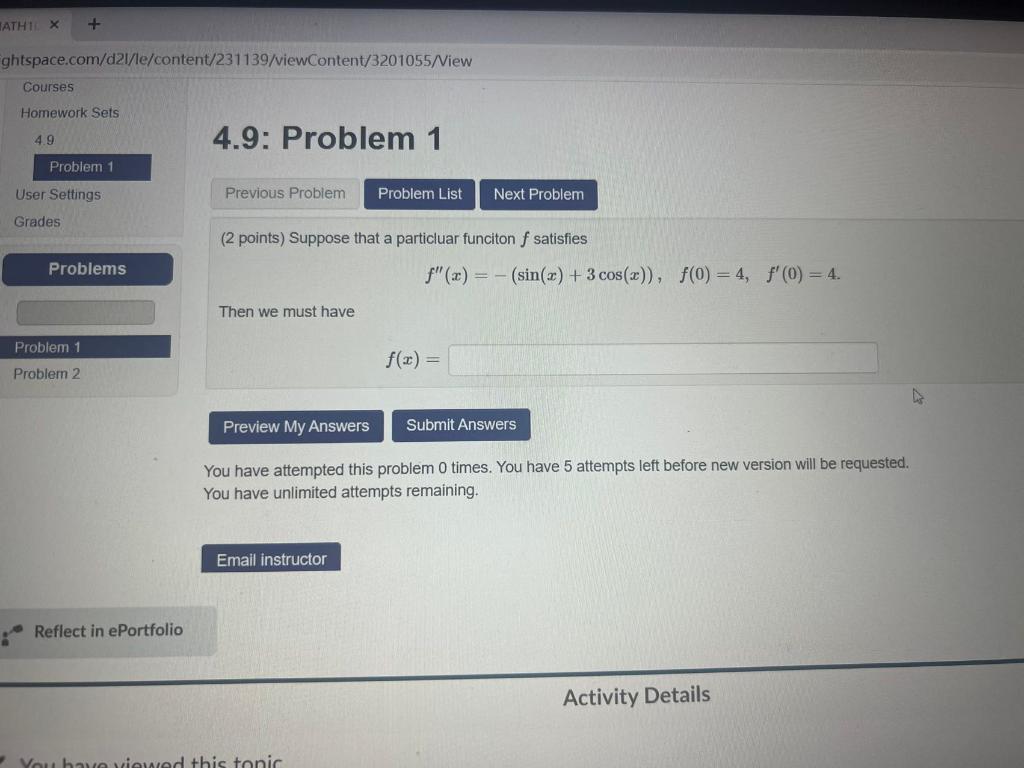 Solved (2 points) Suppose that a particular function f | Chegg.com