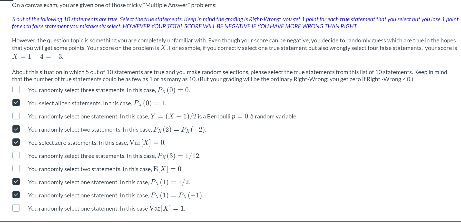 Solved On a canvas exam, you are given one of those tricky | Chegg.com