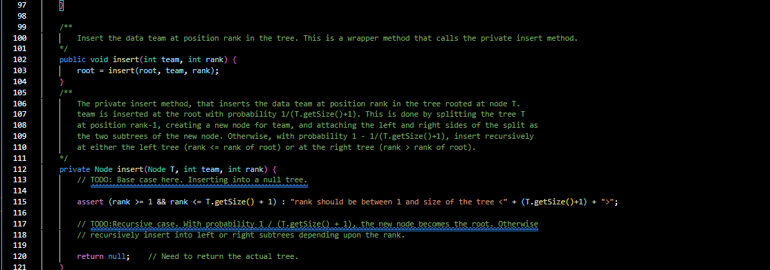 Solved I'm creating a random binary search tree (balanced) | Chegg.com