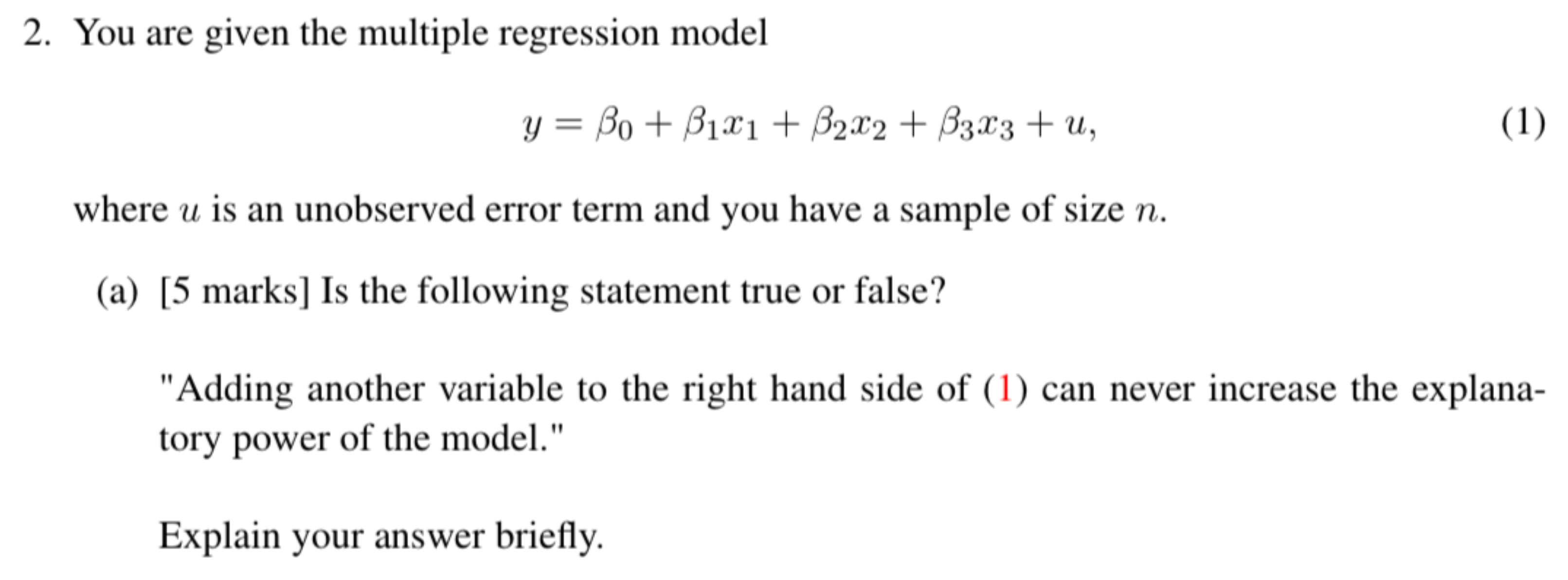 Solved You are given the multiple regression | Chegg.com