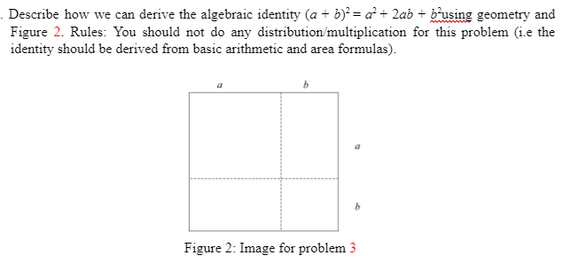 Solved Describe how we can derive the algebraic identity | Chegg.com