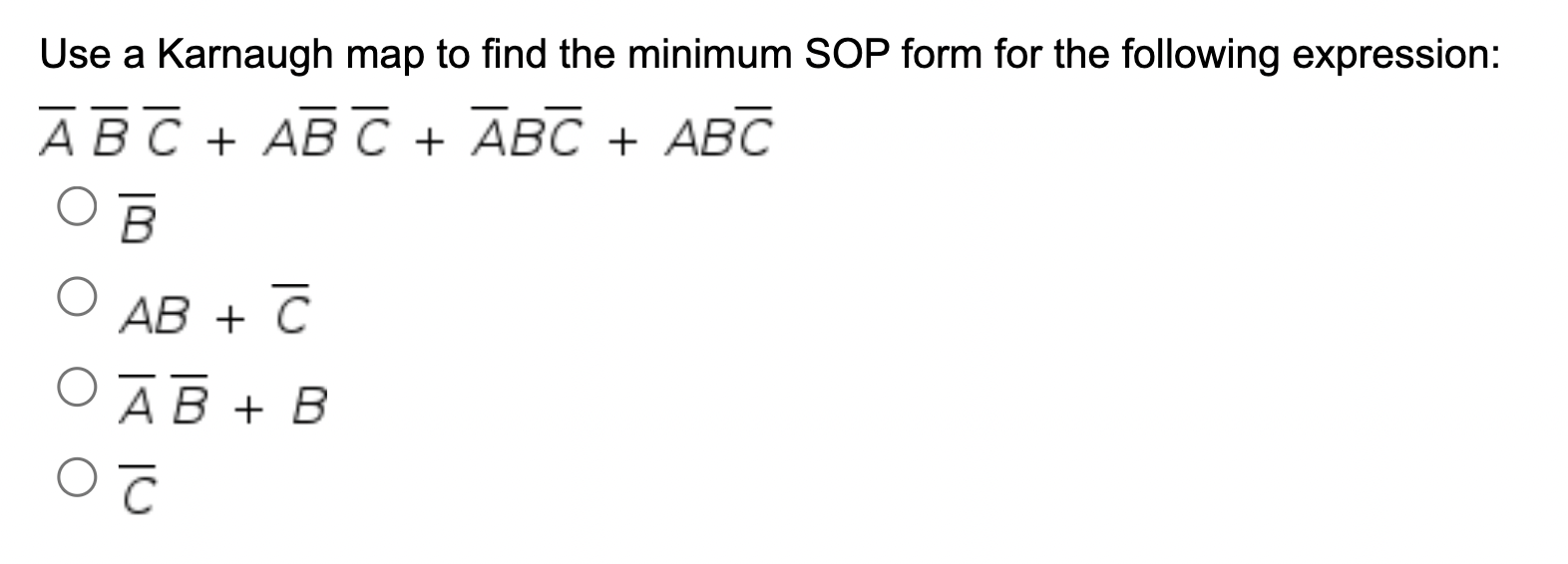 Solved Use a Karnaugh map to find the minimum SOP form for | Chegg.com