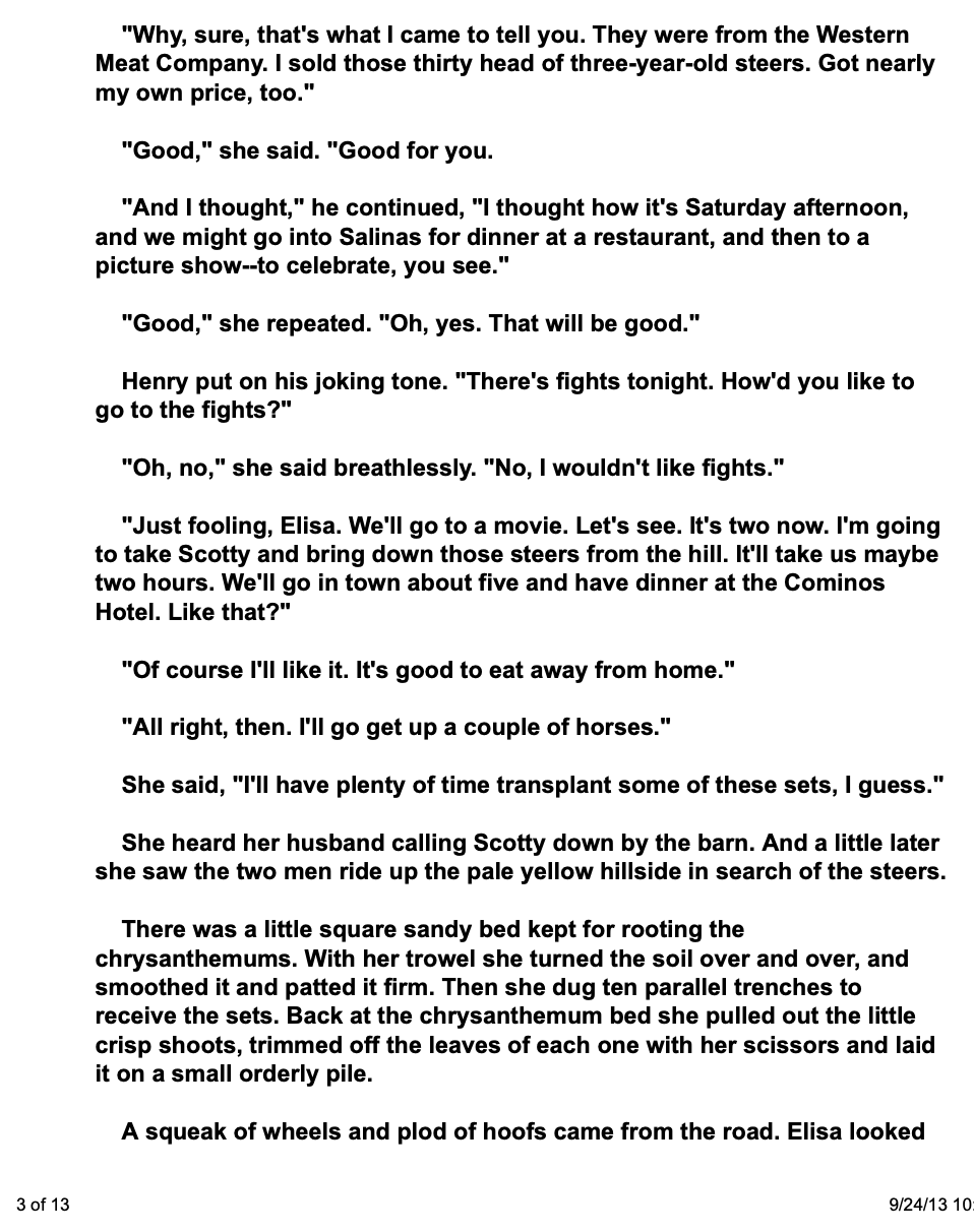 Solved John Steinbeck The Chrysanthemums The high | Chegg.com