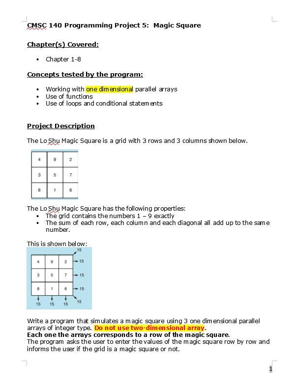 Solved I Need A Flow Chart Cmsc 140 Programming Project 8349