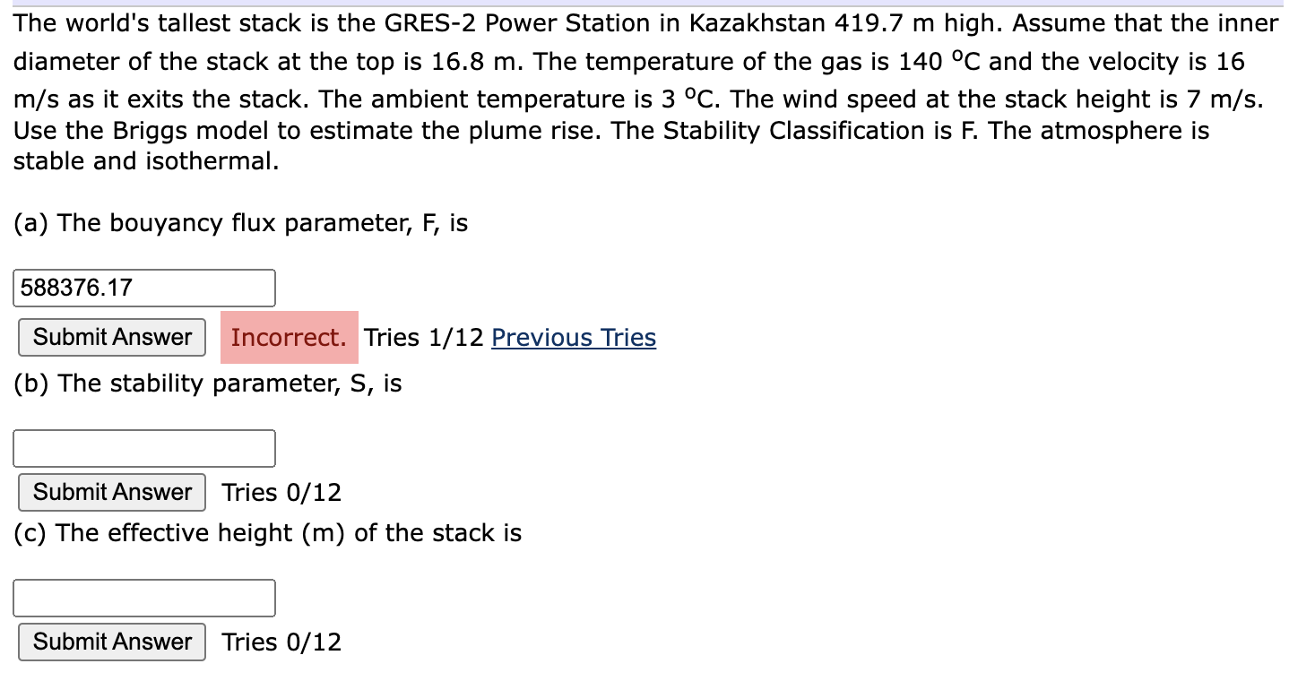 Solved The world's tallest stack is the GRES-2 Power Station | Chegg.com