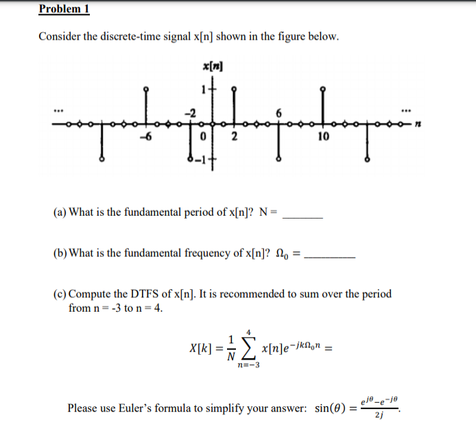 Solved Problem 1 Consider the discrete-time signal x[n] | Chegg.com