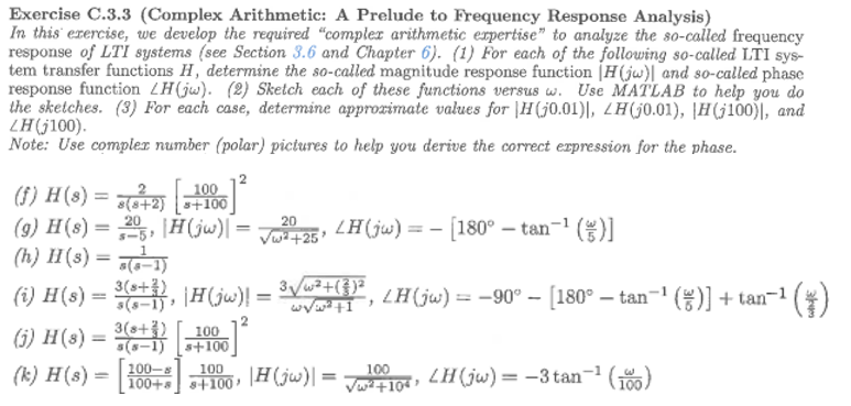 Solved Exercise C.3.3 (Complex Arithmetic: A Prelude to | Chegg.com