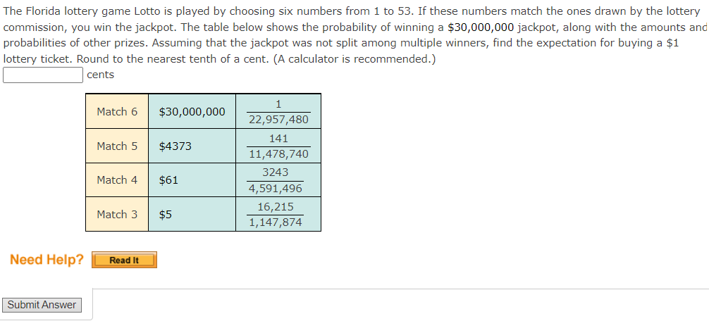 Solved The Florida lottery game Lotto is played by choosing | Chegg.com