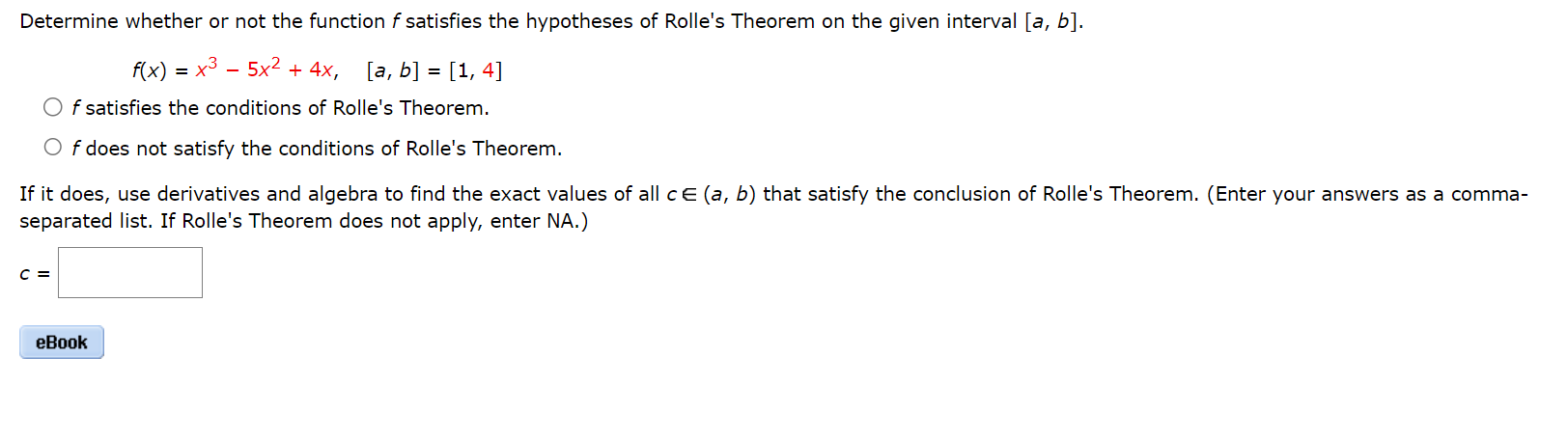 Solved Determine whether or not the function f satisfies the | Chegg.com
