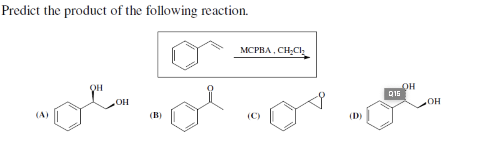 Solved Predict the product of the following reaction. MCPBA, | Chegg.com