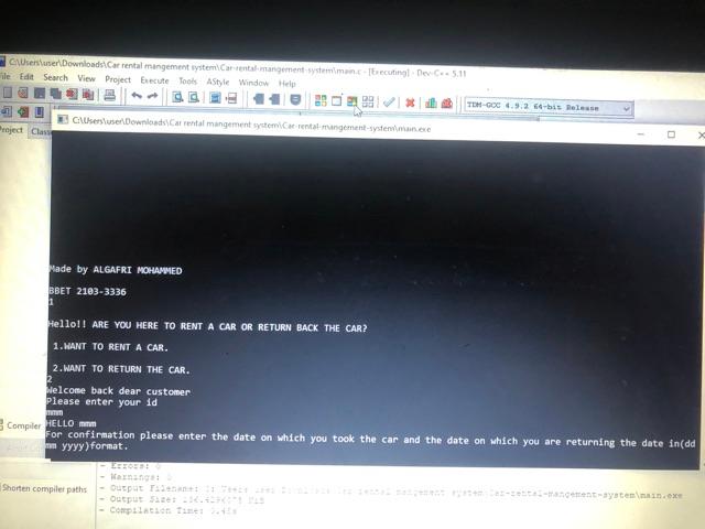 Solved Executing Dev C311 File Edit Search View Project 8011