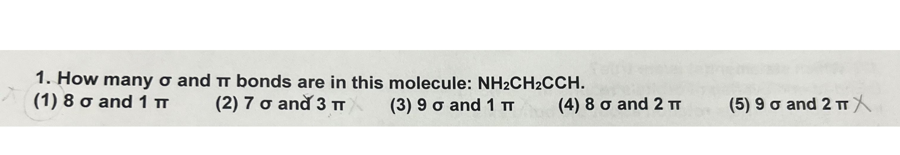 Solved 1. How many σ and π bonds are in this molecule: | Chegg.com