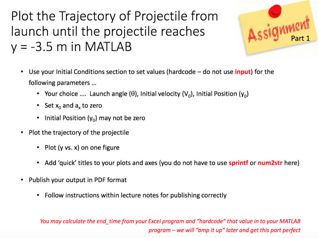 Solved Plot the Trajectory of Projectile from launch until | Chegg.com