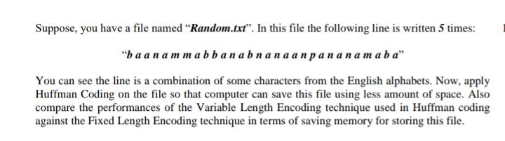 Solved Suppose, you have a file named “Random.txt". In this | Chegg.com