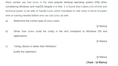 Solved Many people say that Linux is the least popular | Chegg.com