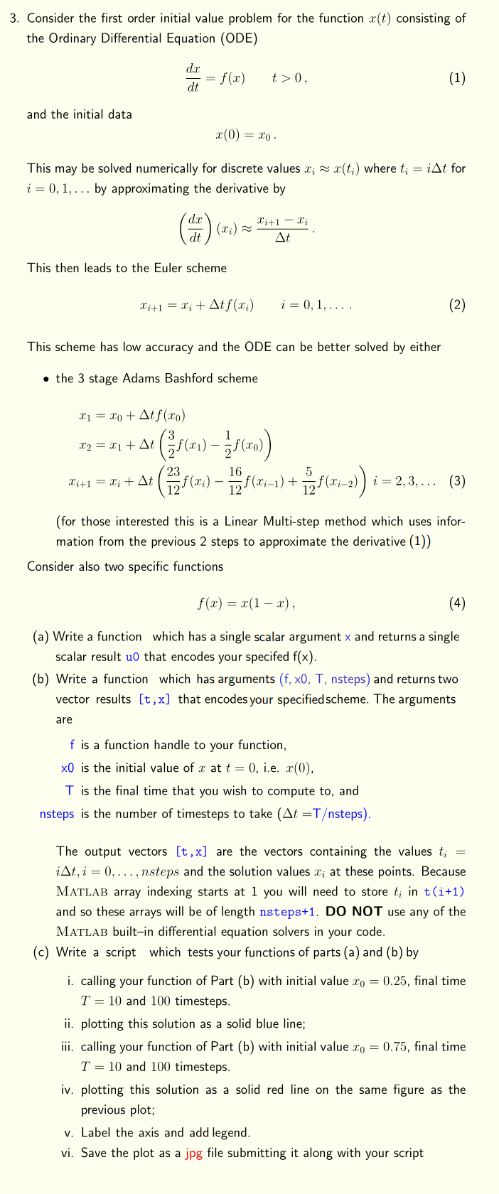 Solved 3. Consider the first order initial value problem for | Chegg.com