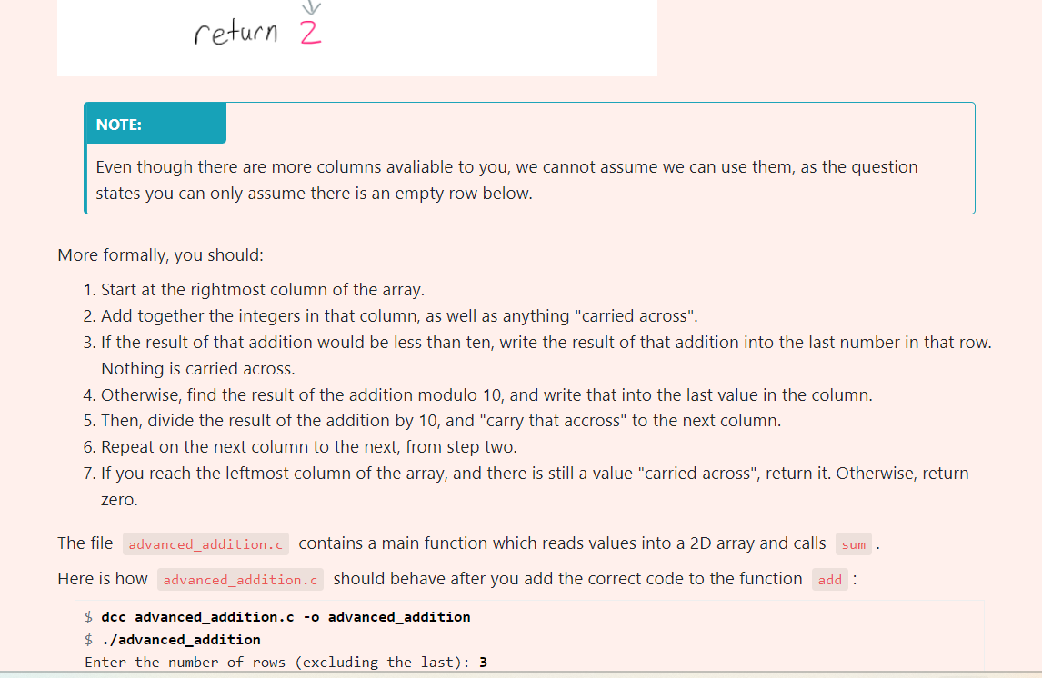 Solved Add numbers in an array together, carrying numbers | Chegg.com