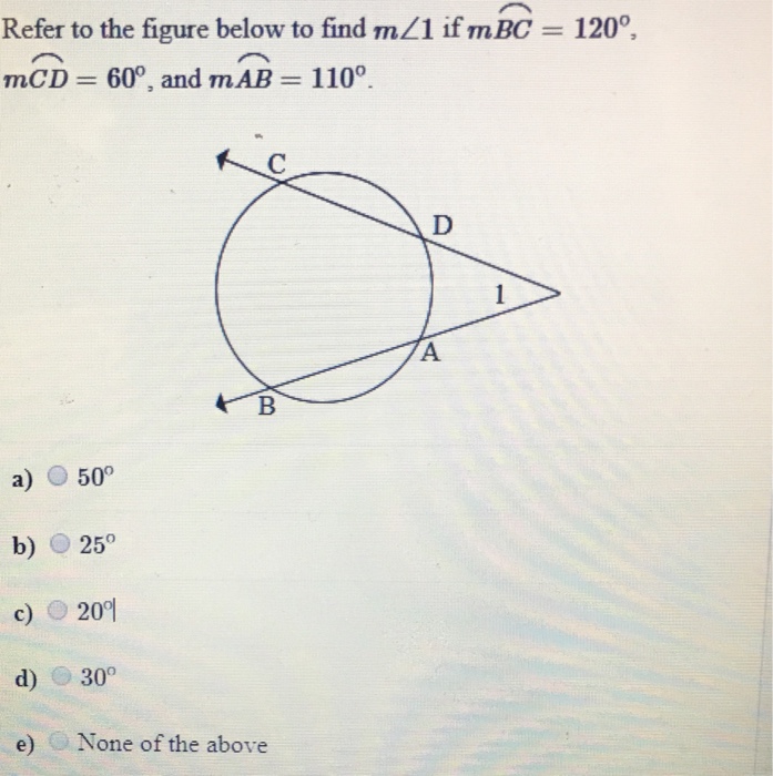 Solved Refer to the figure below to find m21 if mBC mCD 60, | Chegg.com