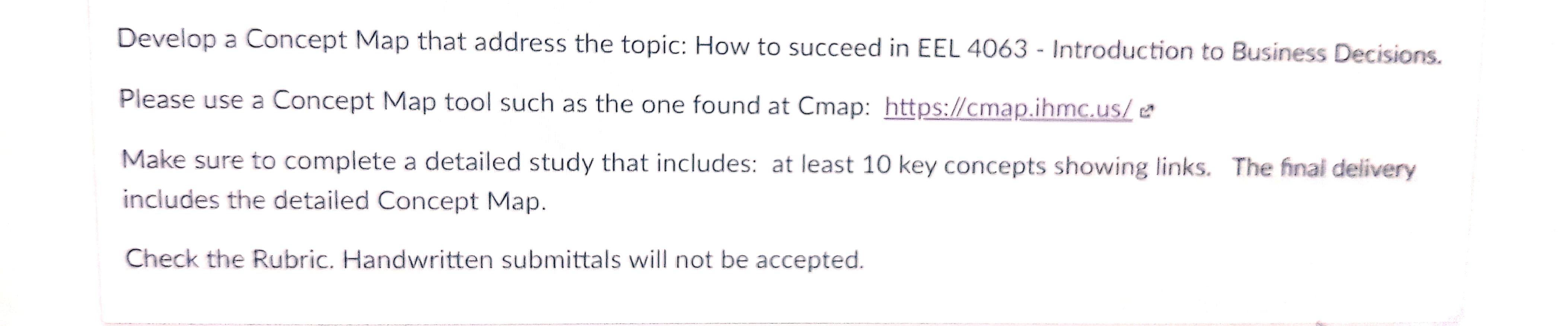 Develop a Concept Map that address the topic: How to | Chegg.com
