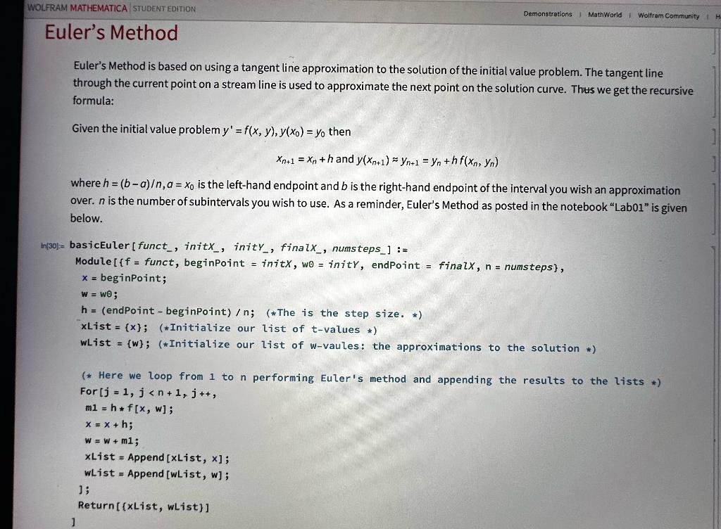 Use Mathematica to complete the following problems. | Chegg.com