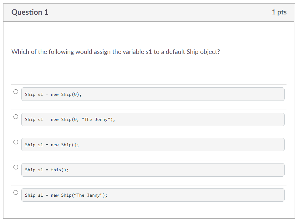 Solved Which of the following would assign the variable s1 | Chegg.com