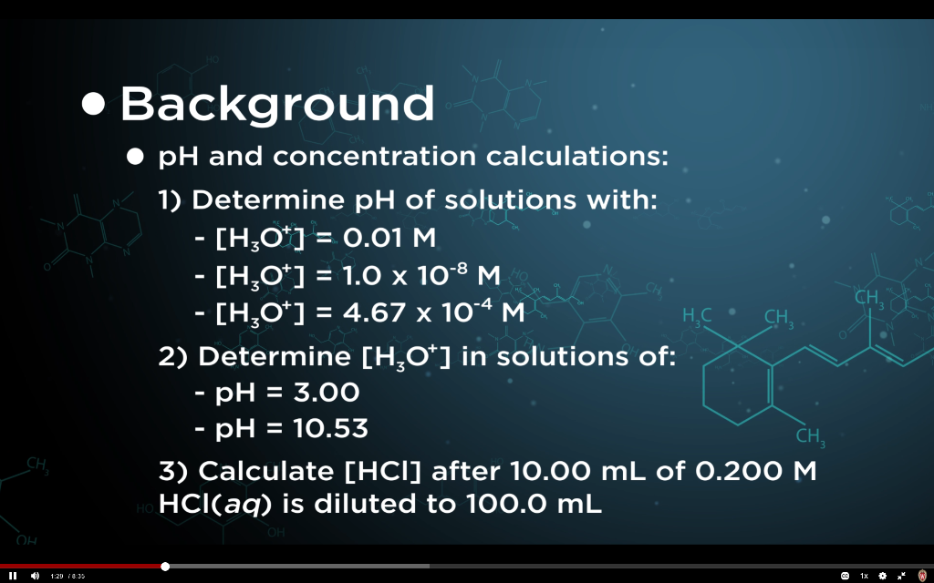 Solved Background - pH and concentration calculations: 1) | Chegg.com