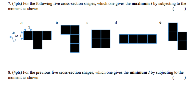 Solved 7. (4pts) For the following five cross-section | Chegg.com