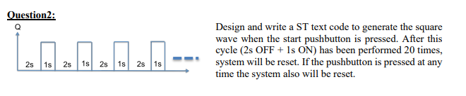 Solved Design and write a ST text code to generate the | Chegg.com