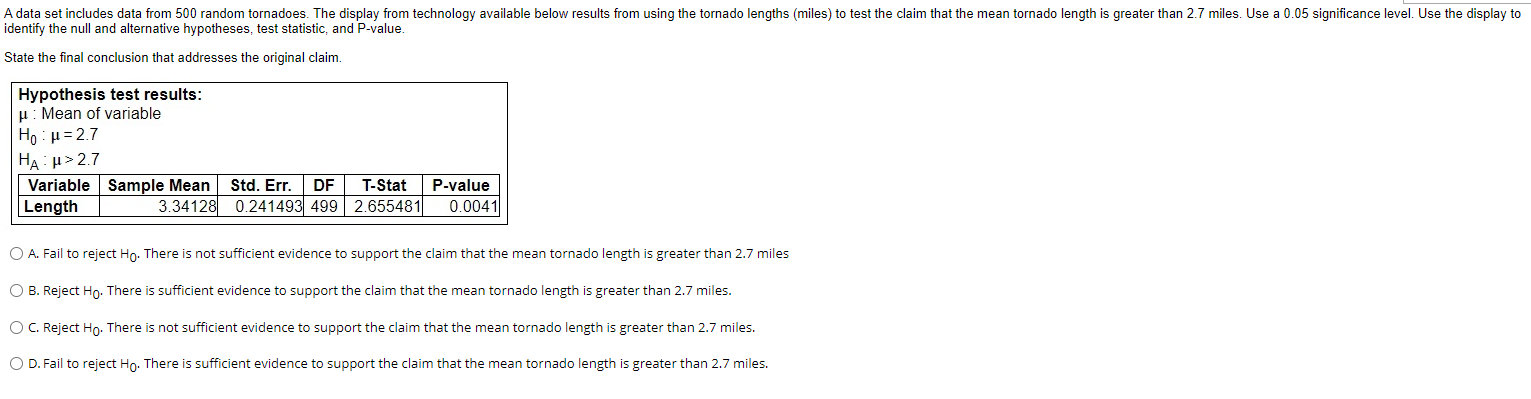 Solved A data set includes data from 500 random tornadoes. | Chegg.com
