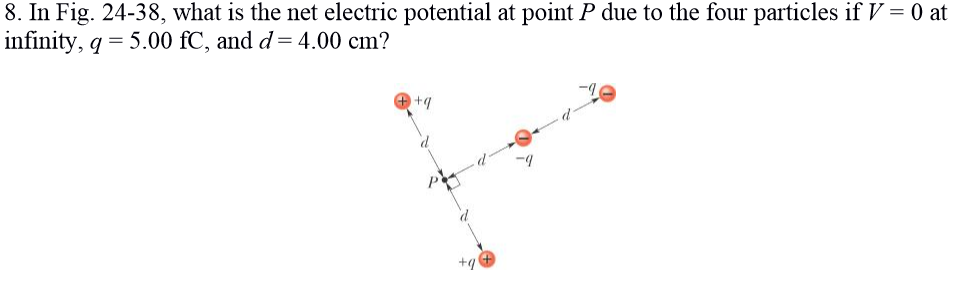 Solved 8. In Fig. 24-38, what is the net electric potential | Chegg.com
