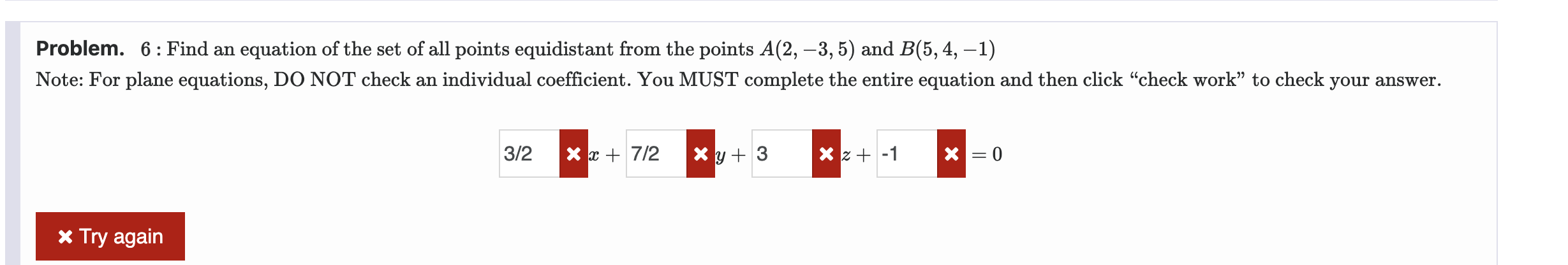 Solved Problem. 6: Find an equation of the set of all points | Chegg.com