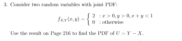 Solved 3. Consider two random variables with joint PDF: | Chegg.com