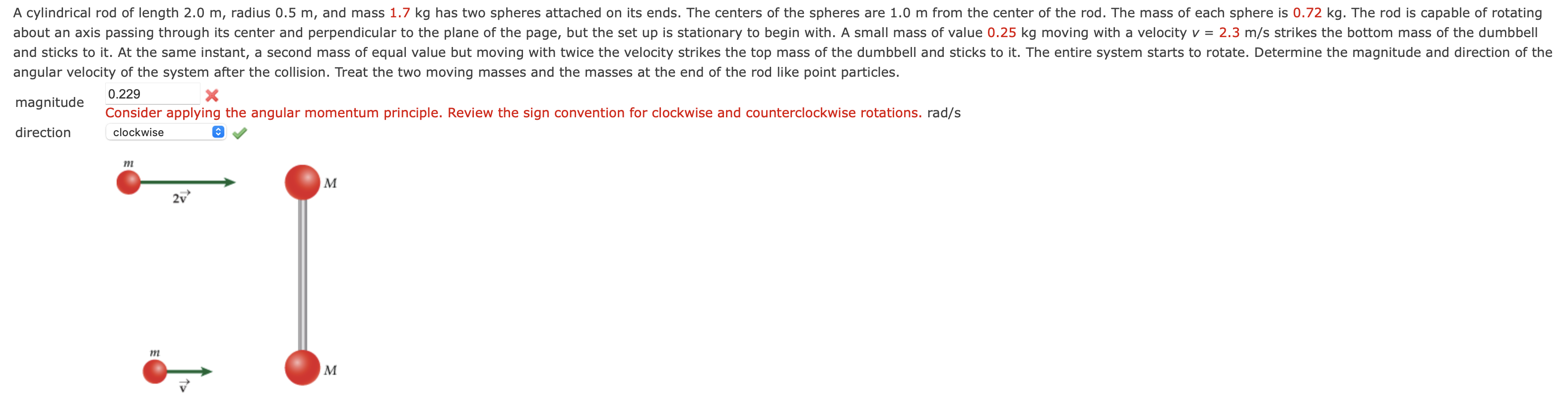 Solved angular velocity of the system after the collision. | Chegg.com
