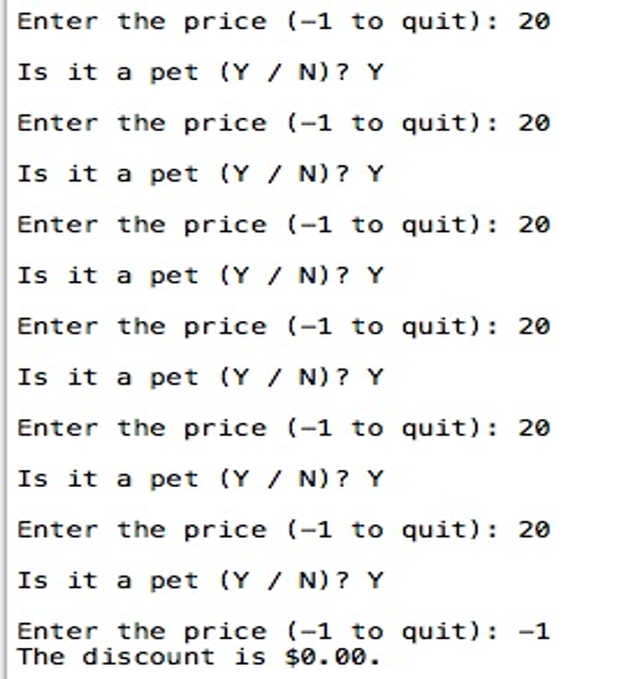Solved Using Python: A pet shop wants to give a discount to | Chegg.com