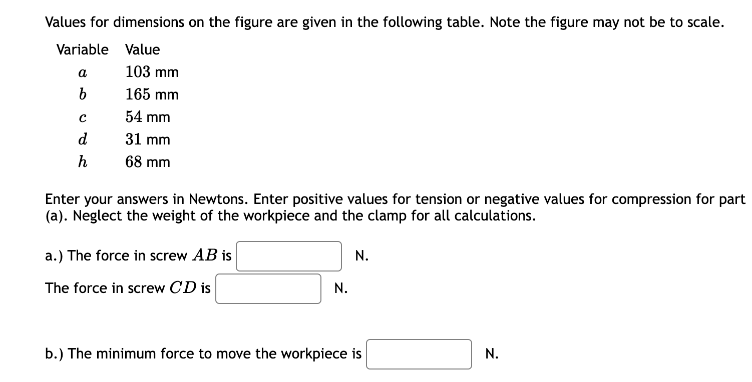 Solved Values for dimensions on the figure are given in the | Chegg.com