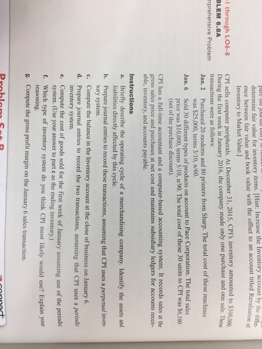 Solved CPI sells computer peripherals. At December 31, 2015, | Chegg.com