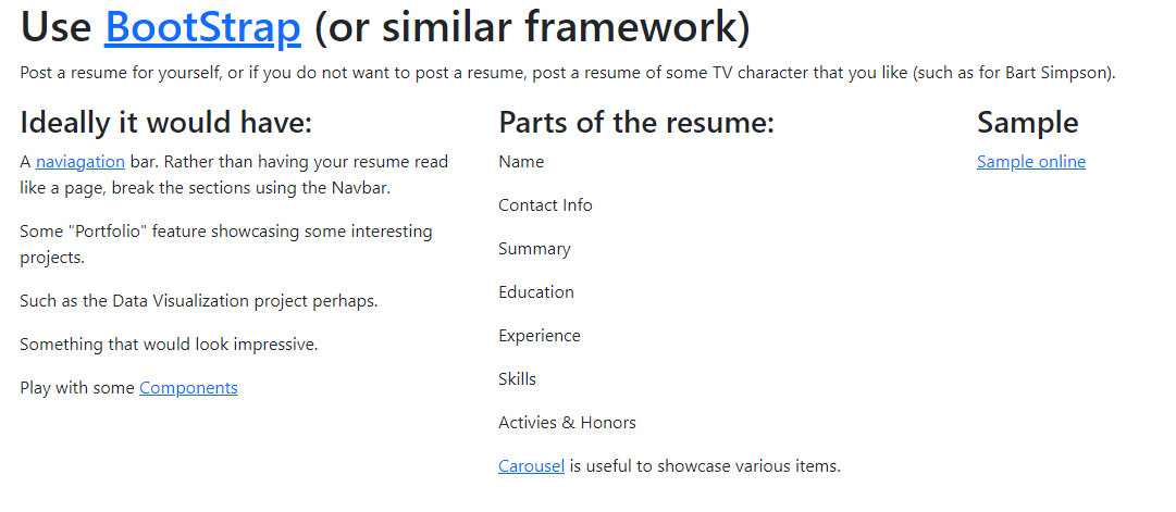Solved Use BootStrap (or similar framework) | Chegg.com