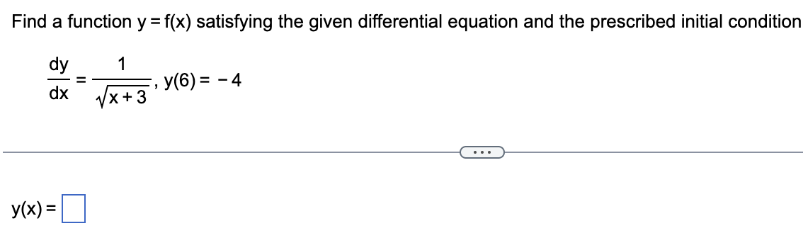 Solved Find a function y=f(x) satisfying the given | Chegg.com