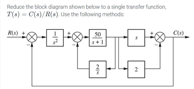 Solved Reduce the block diagram shown below to a single | Chegg.com
