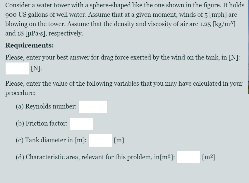 Solved Consider a water tower with a sphere-shaped like the | Chegg.com