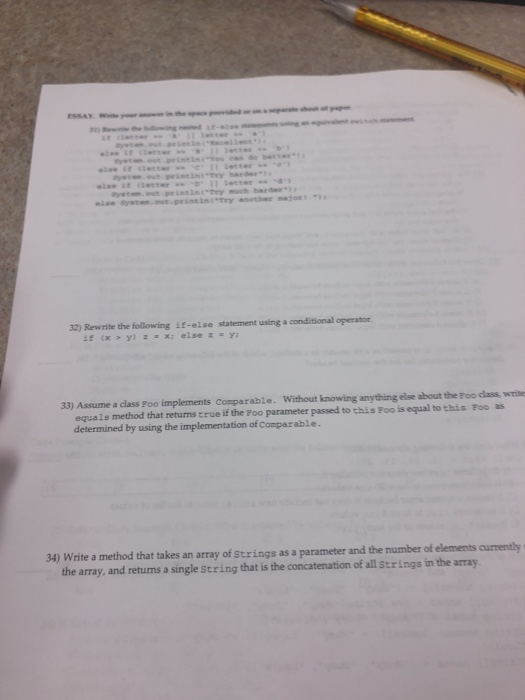 Solved 33) Assume a class Poo implements Comparable. Without | Chegg.com